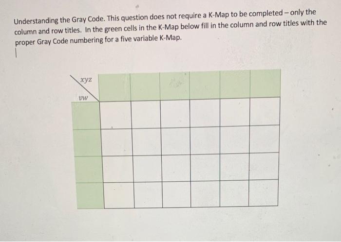Solved Understanding the Gray Code. This question does not | Chegg.com