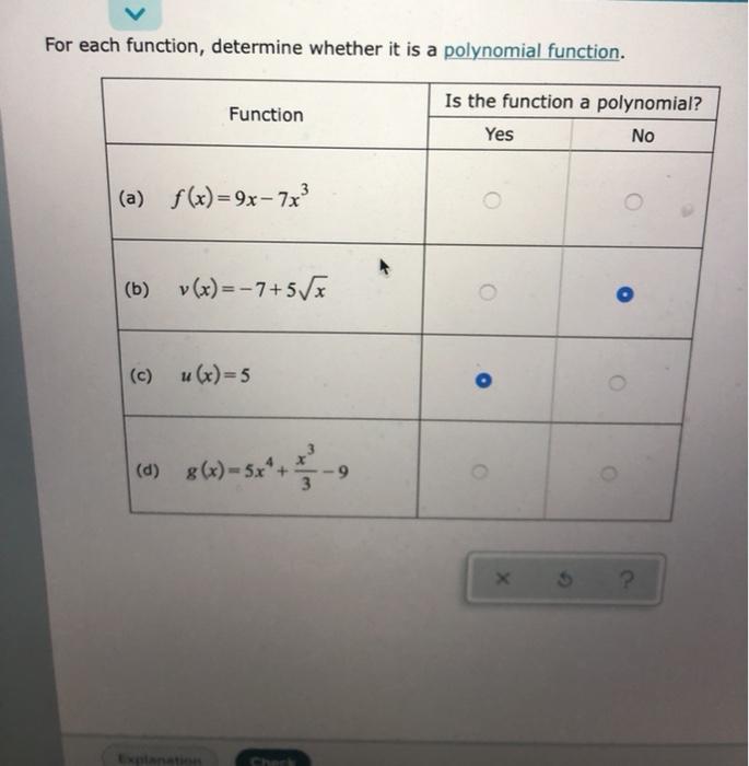 Solved For each function, determine whether it is a | Chegg.com