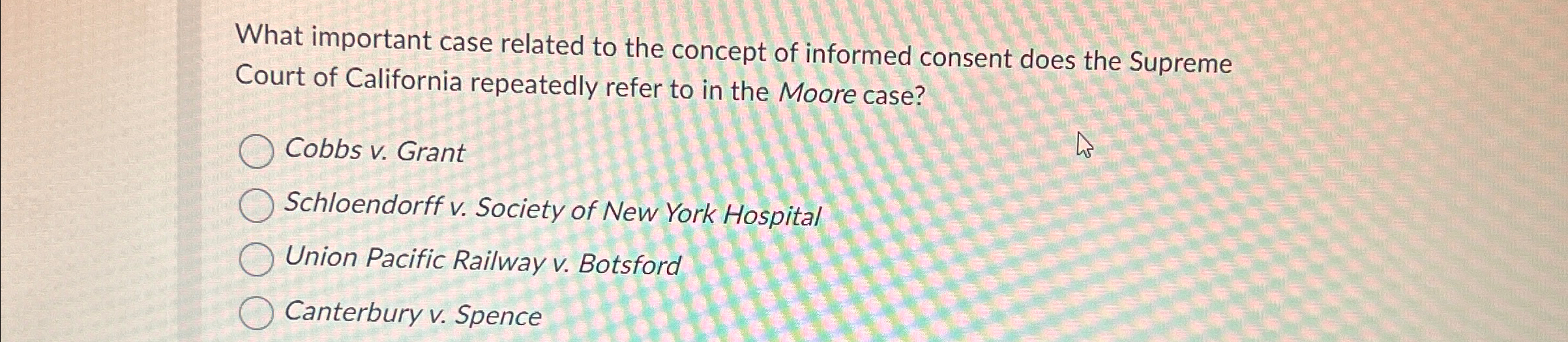 Solved What important case related to the concept of | Chegg.com