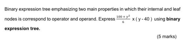 Solved Binary expression tree emphasizing two main | Chegg.com