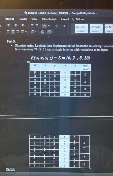 Solved Mailings CEN211_Labo3_Decoder_MUX(1) - Compatibility | Chegg.com