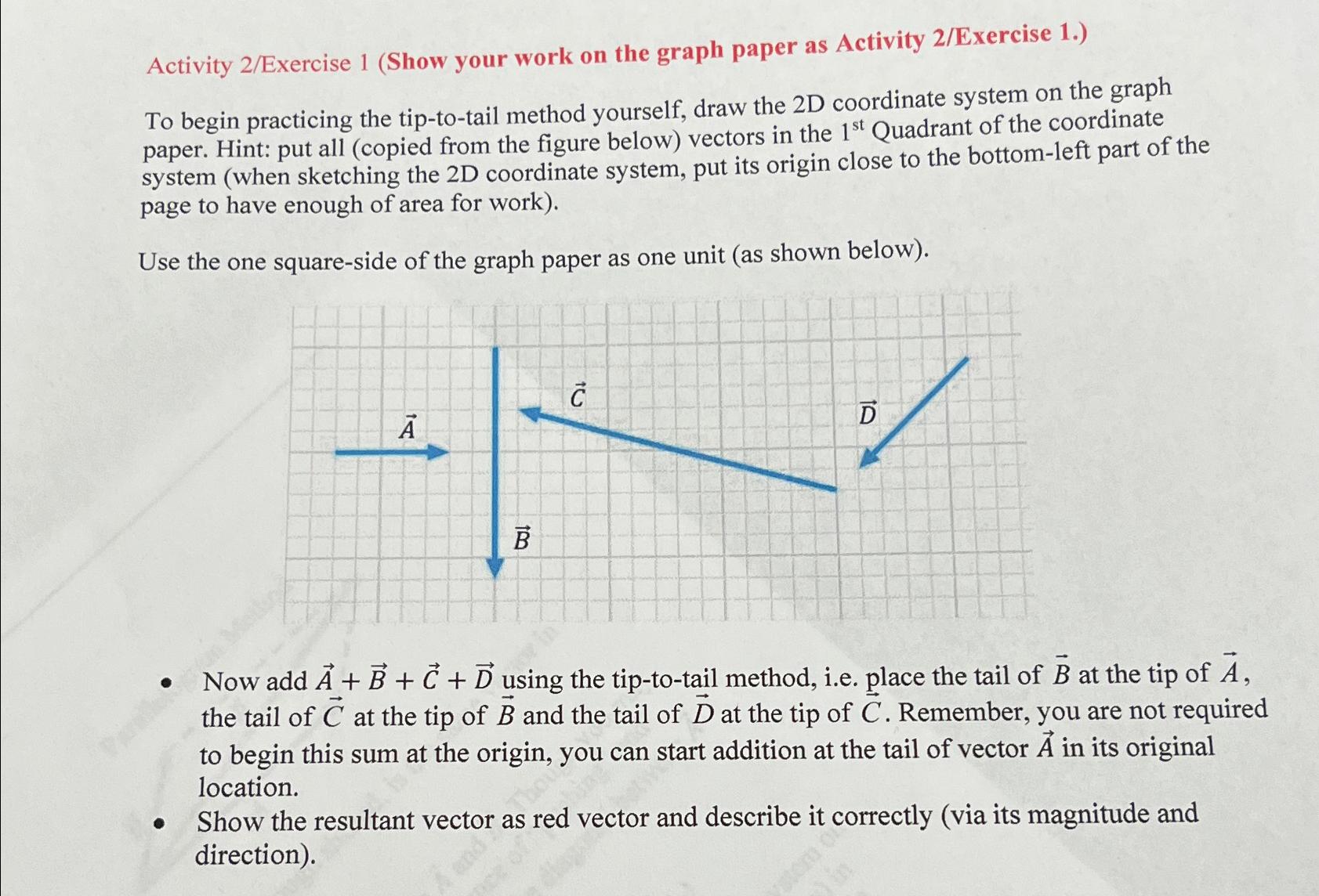Solved Activity 2/Exercise 1 (Show your work on the graph | Chegg.com