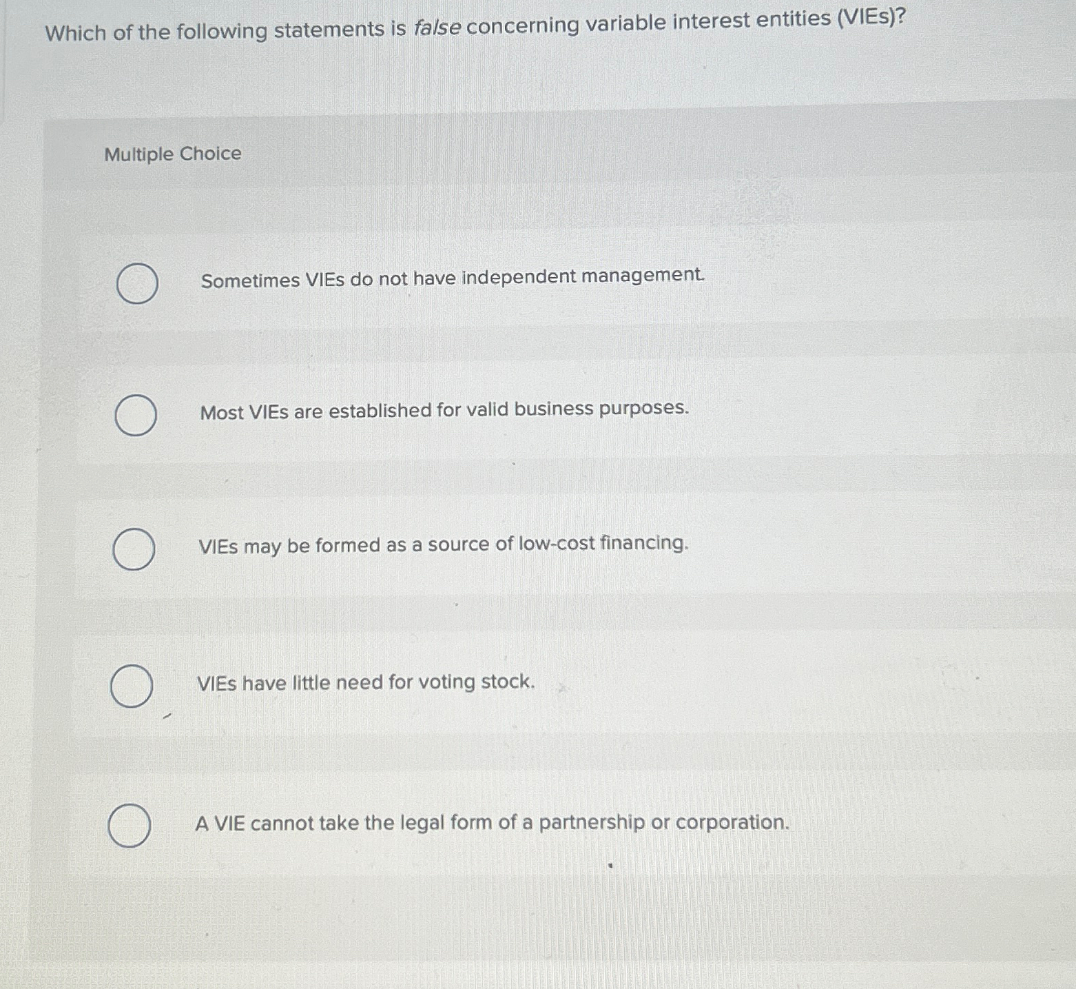 Solved Which of the following statements is false concerning | Chegg.com