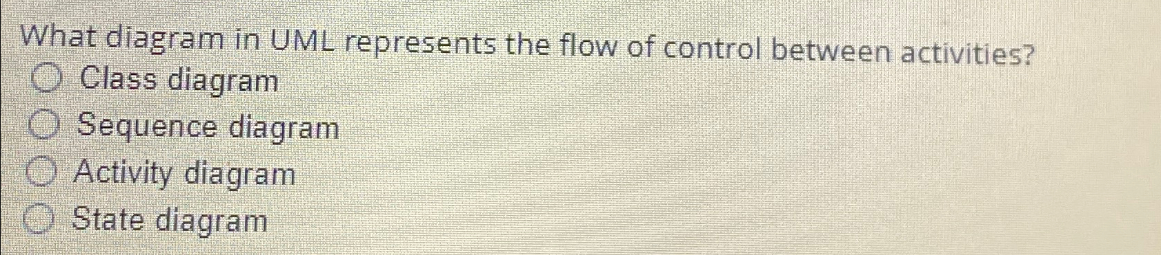 Solved What diagram in UML represents the flow of control | Chegg.com