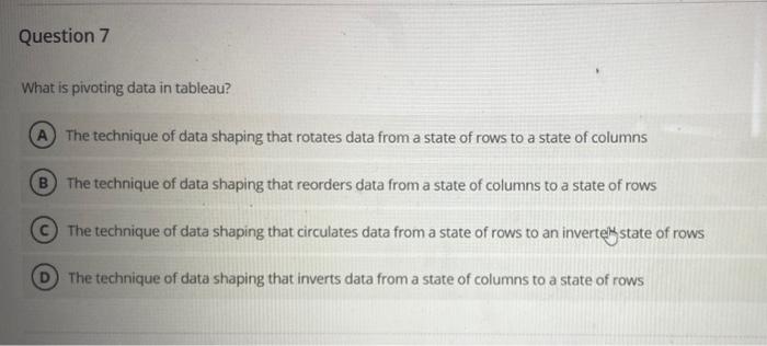 Solved Question 4 What is Split in Tableau? Separate the | Chegg.com