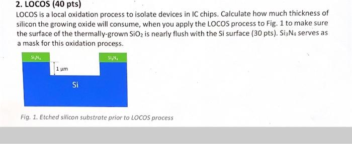 2. LOCOS (40 pts) LOCOS is a local oxidation process | Chegg.com