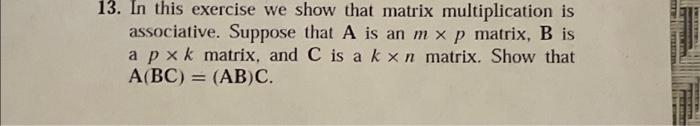 Solved 13. In this exercise we show that matrix | Chegg.com