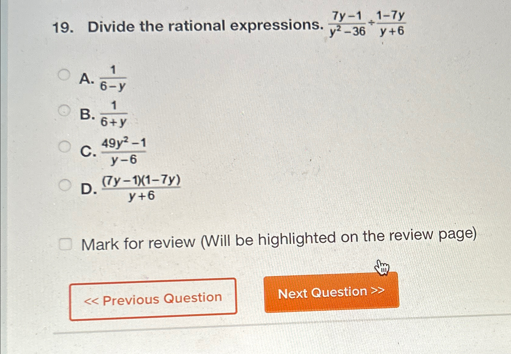 Solved Divide the rational expressions. | Chegg.com
