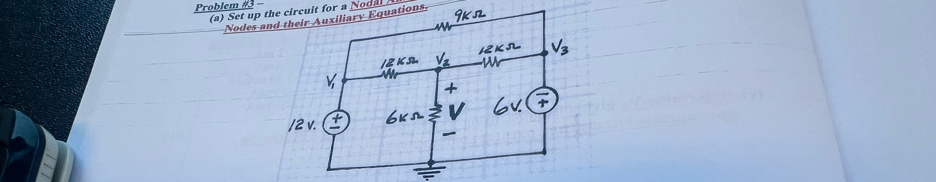 Solved A) ﻿Set up the circuit for a Nodal Analysis by | Chegg.com