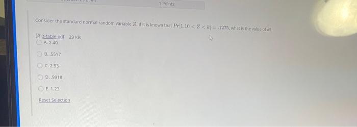 Solved Consider the standard normal random variable Z. If it | Chegg.com