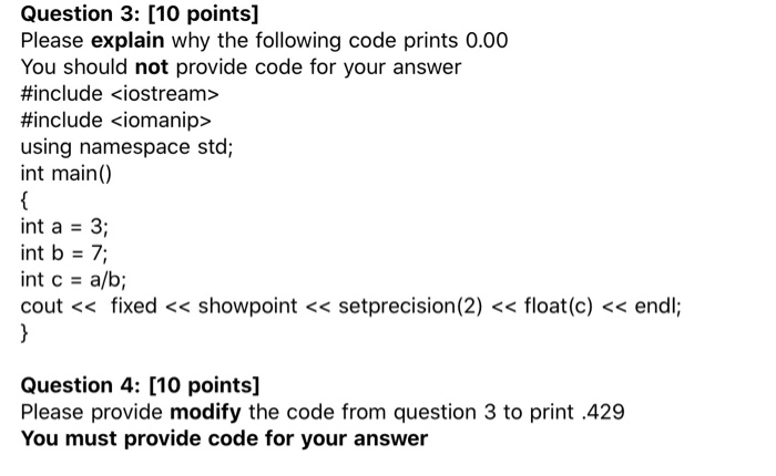 Solved Question 3: (10 points] Please explain why the | Chegg.com
