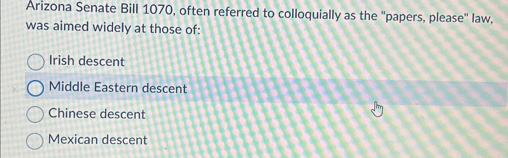 Solved Arizona Senate Bill 1070, ﻿often referred to | Chegg.com