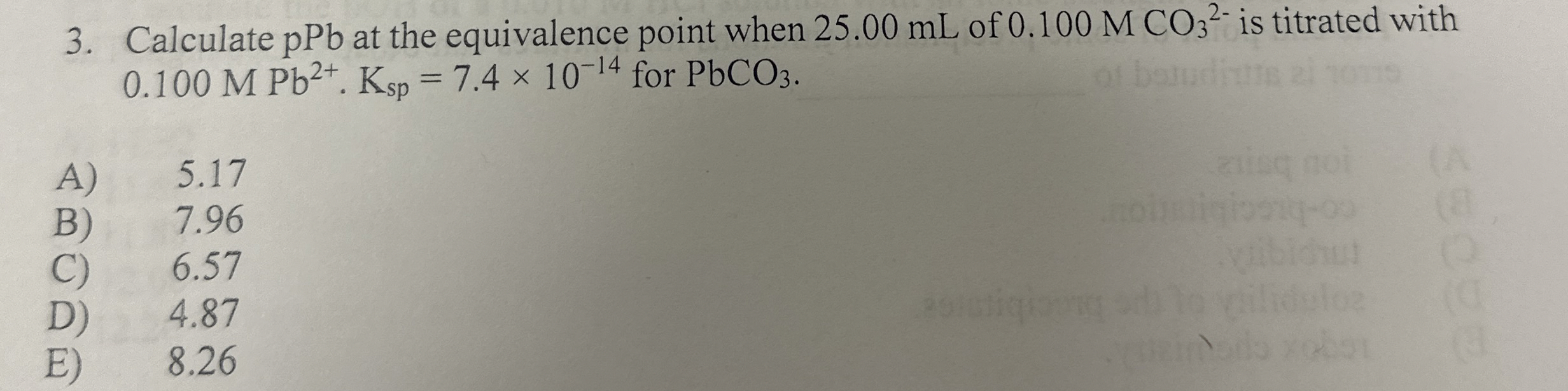 Solved Calculate pPb at the equivalence point when 25.00 ﻿mL | Chegg.com