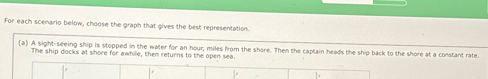 Solved For each scenario below, choose the graph that gives | Chegg.com