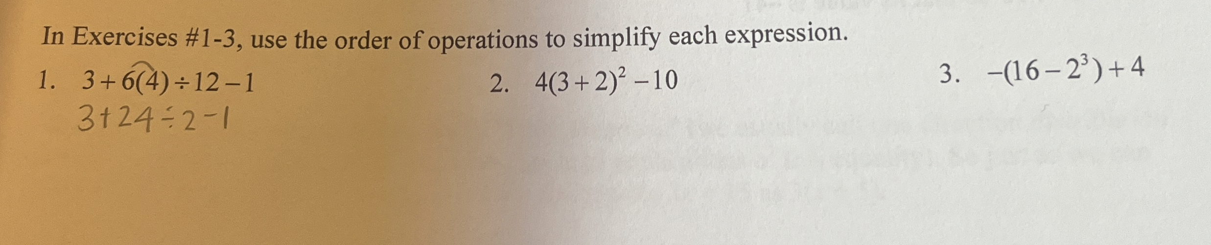 Solved In Exercises #1-3, ﻿use the order of operations to | Chegg.com