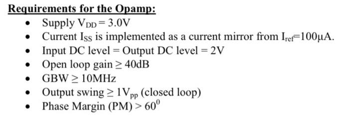 Solved You are required to design a unity gain buffer (shown | Chegg.com
