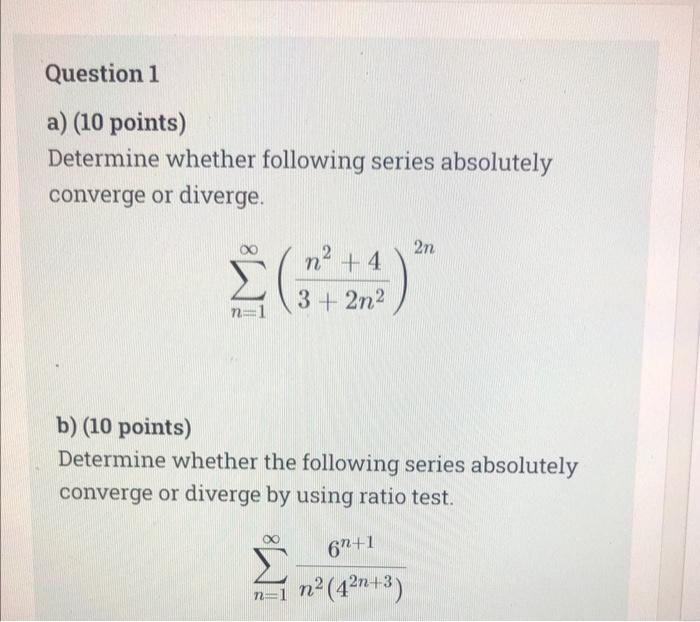 Solved Question 1 a) (10 points) Determine whether following | Chegg.com