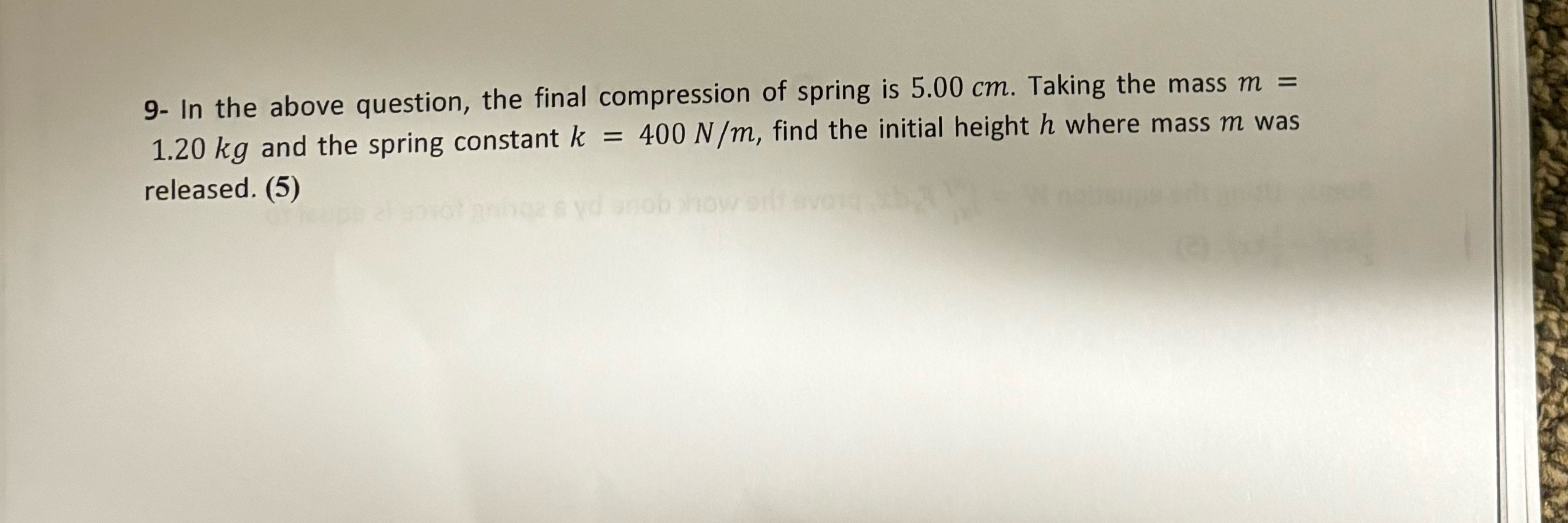 Solved In the above question, the final compression of | Chegg.com