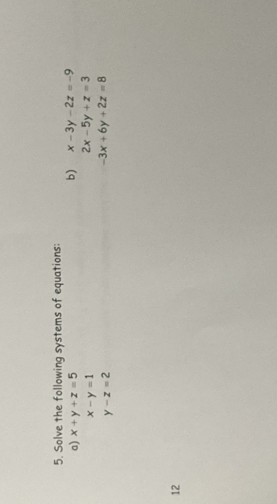 Solved Solve the following systems of | Chegg.com