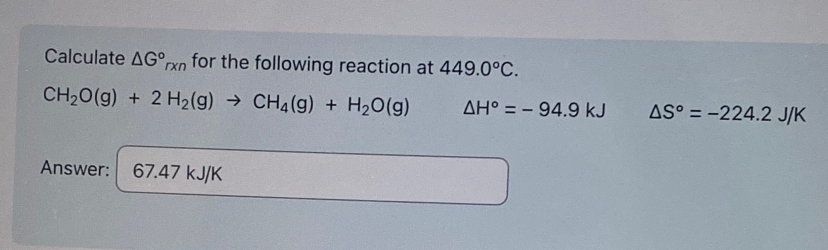 Solved PLEASE FAST! Calculate ΔG°?rxn ﻿for the following | Chegg.com