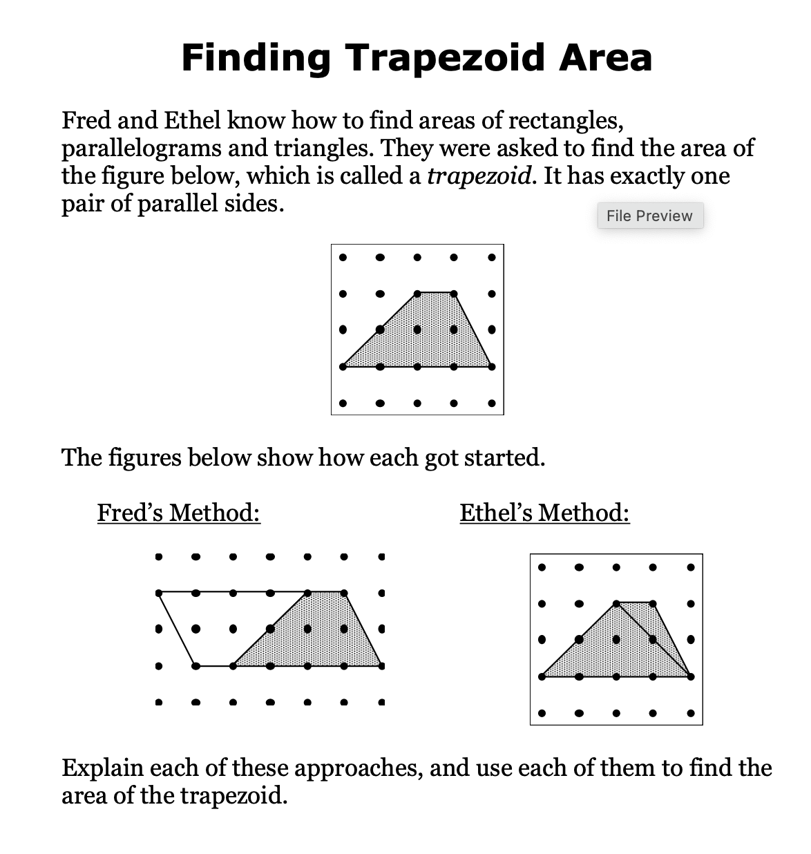 Solved Finding Trapezoid AreaI want you to find the area of | Chegg.com