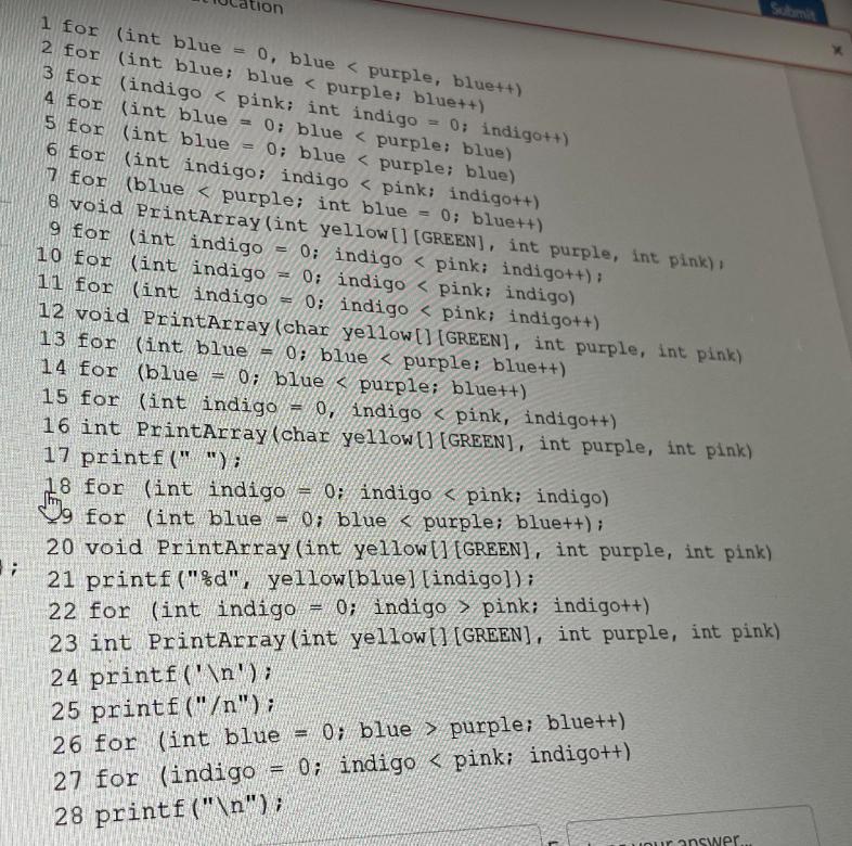 Solved Hinclude ΛB• ﻿1 ﻿for (int blue =0, ﻿blue