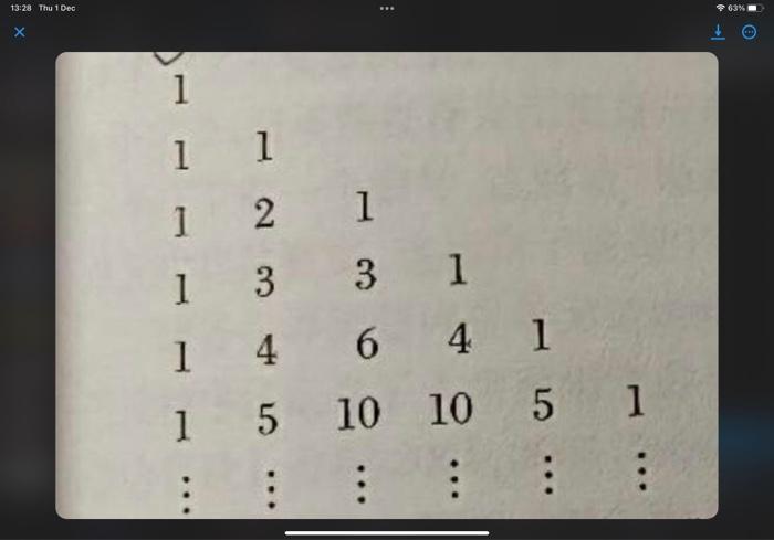 Solved Print out the following Yang Hui triangle (requires | Chegg.com