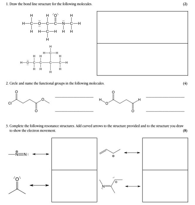 Solved 1. Draw the bond line structure for the following | Chegg.com