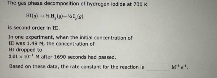 Solved The gas phase decomposition of nitrosyl chloride at | Chegg.com