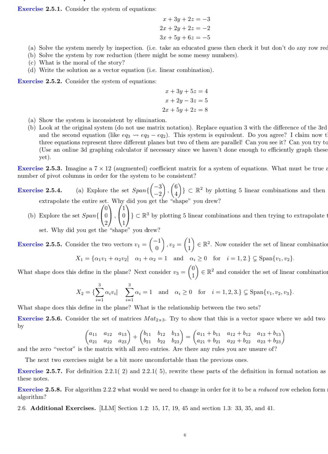Solved Exercise 2.5.1. Consider the system of equations: | Chegg.com