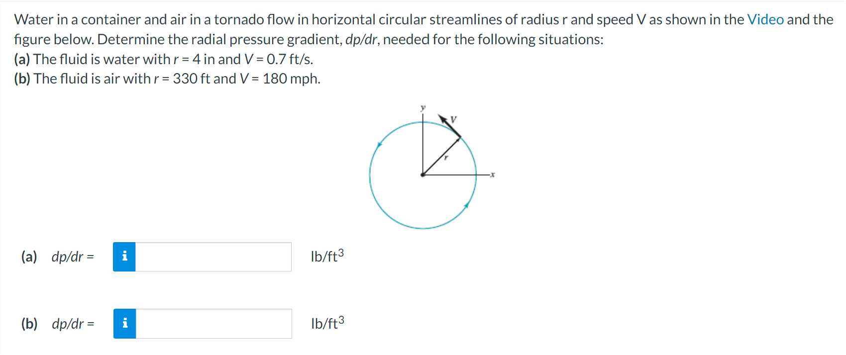 Solved Water in a container and air in a tornado flow in | Chegg.com