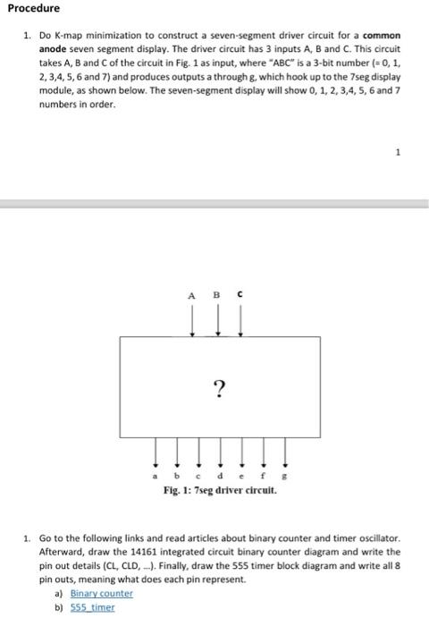Solved 1 Do K Map Minimization To Construct A Seven Segment 7071