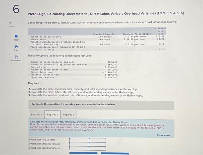 Solved PA9-1 (Algo) Calculating Direct Material, Direct | Chegg.com