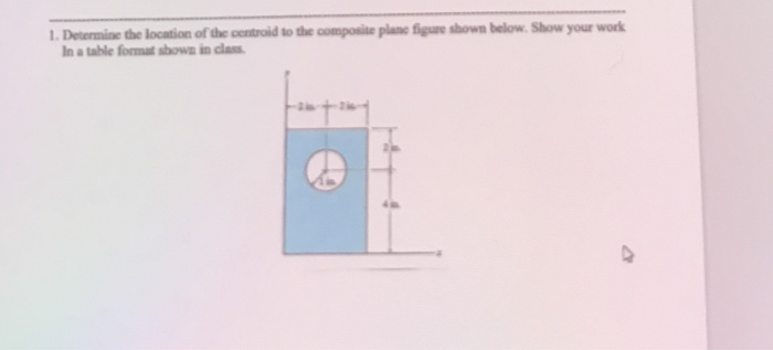 Solved 1. Determine the location of the centroid to the | Chegg.com