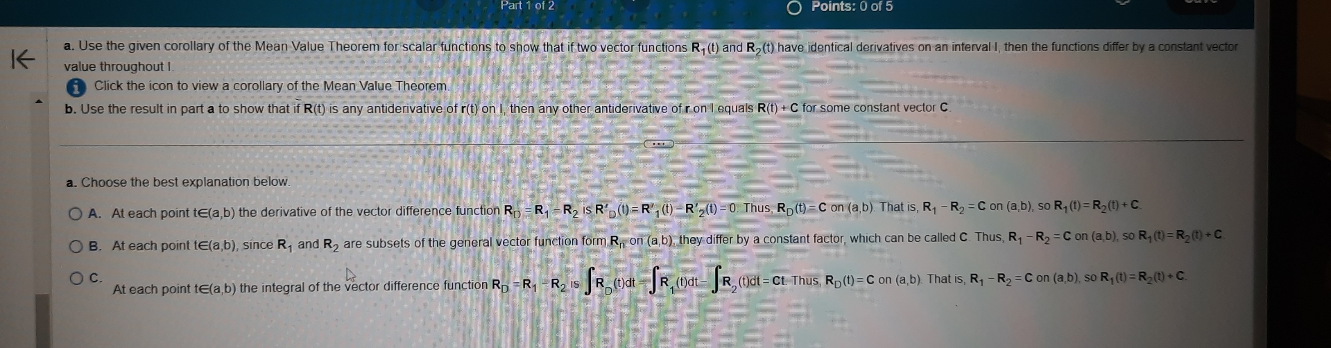 Solved Part 1 ﻿of 2Points: 0 ﻿of 5value throughout 1 .Click | Chegg.com