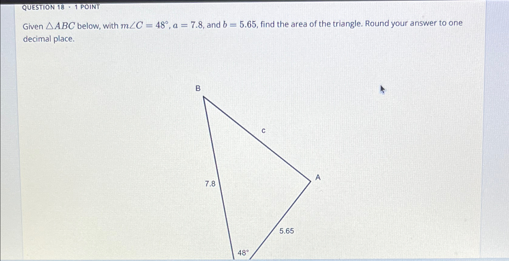 Solved QUESTION 18 - 1 ﻿POINTGiven ????ABC ﻿below, with | Chegg.com