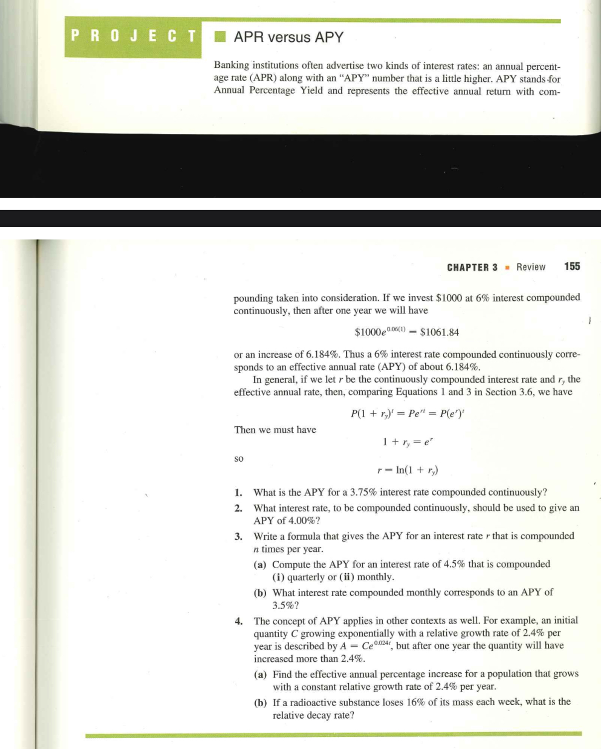 Solved APR versus APYBanking institutions often advertise | Chegg.com