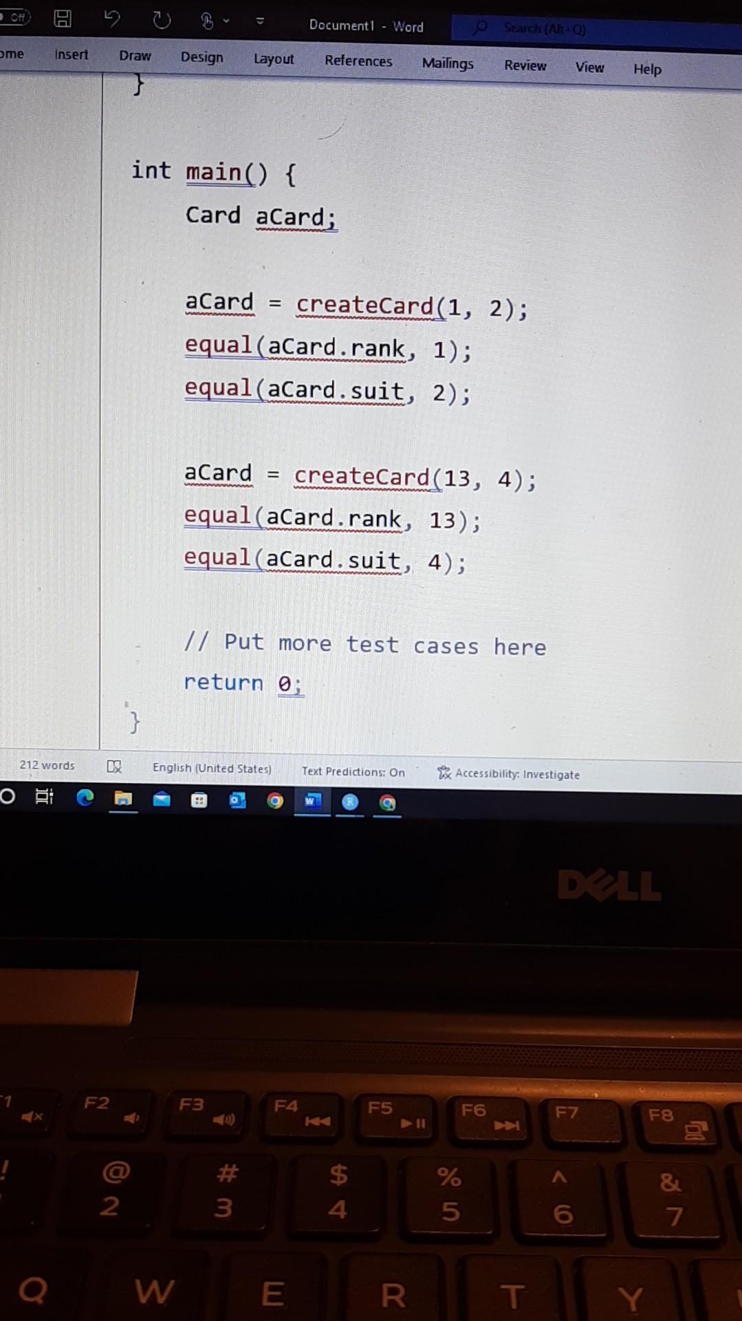 Solved Create a struct that represents a playing card. The | Chegg.com