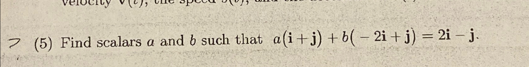 Solved Find scalars a and b ﻿such that a(i+j)+b(-2i+j)=2i-j. | Chegg.com