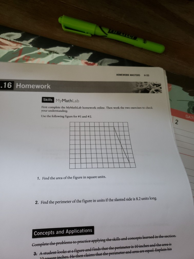 Solved HOMEWORK MASTERS H-55 .16 Homework Skills MyMathLab | Chegg.com