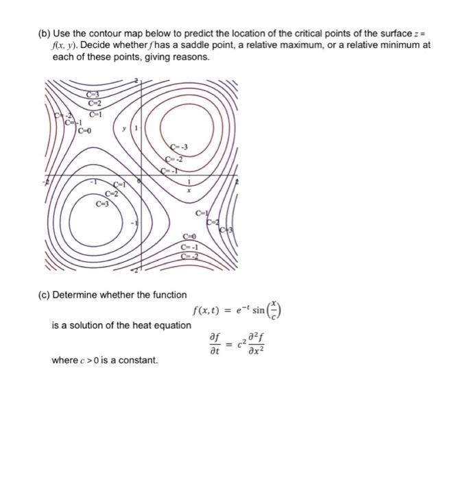 Solved (b) Use the contour map below to predict the location | Chegg.com