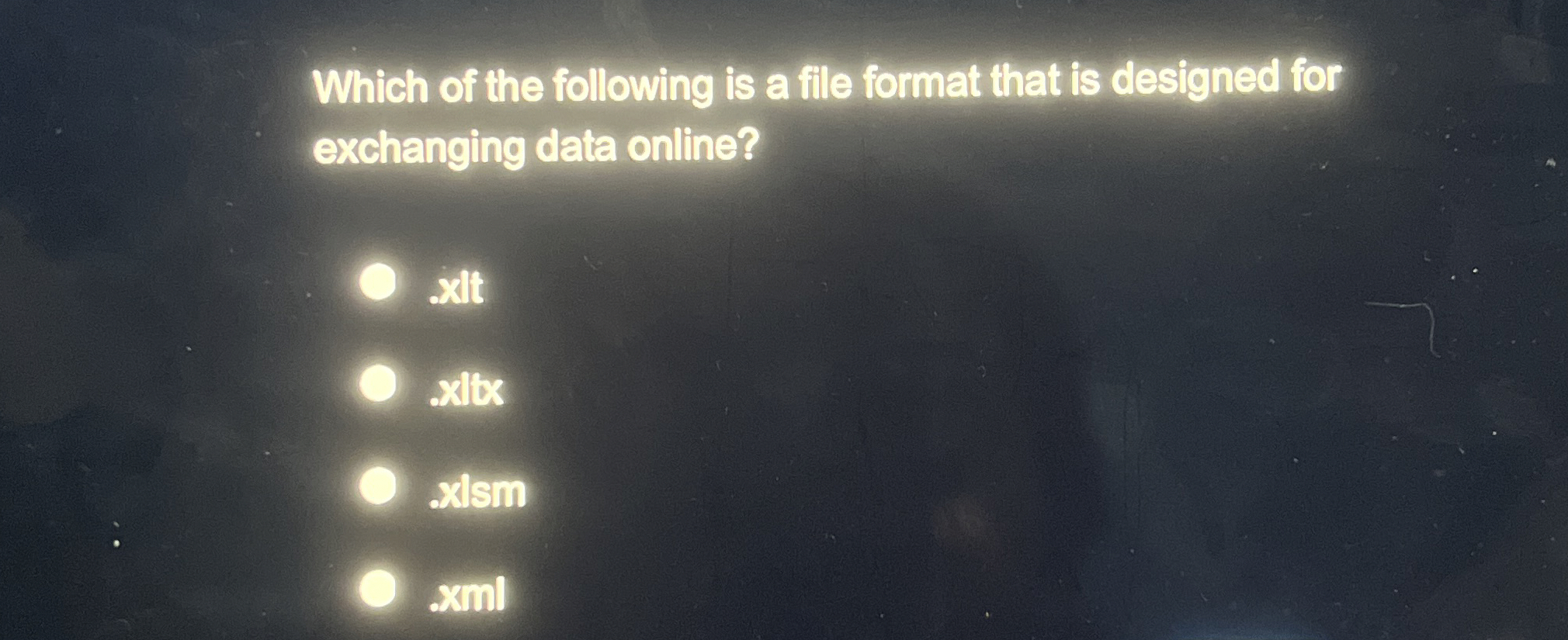 Solved Which of the following is a file format that is | Chegg.com