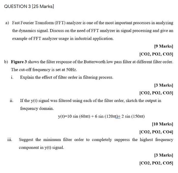 QUESTION 3 [25 Marks] a) Fast Fourier Transform (FFT) | Chegg.com