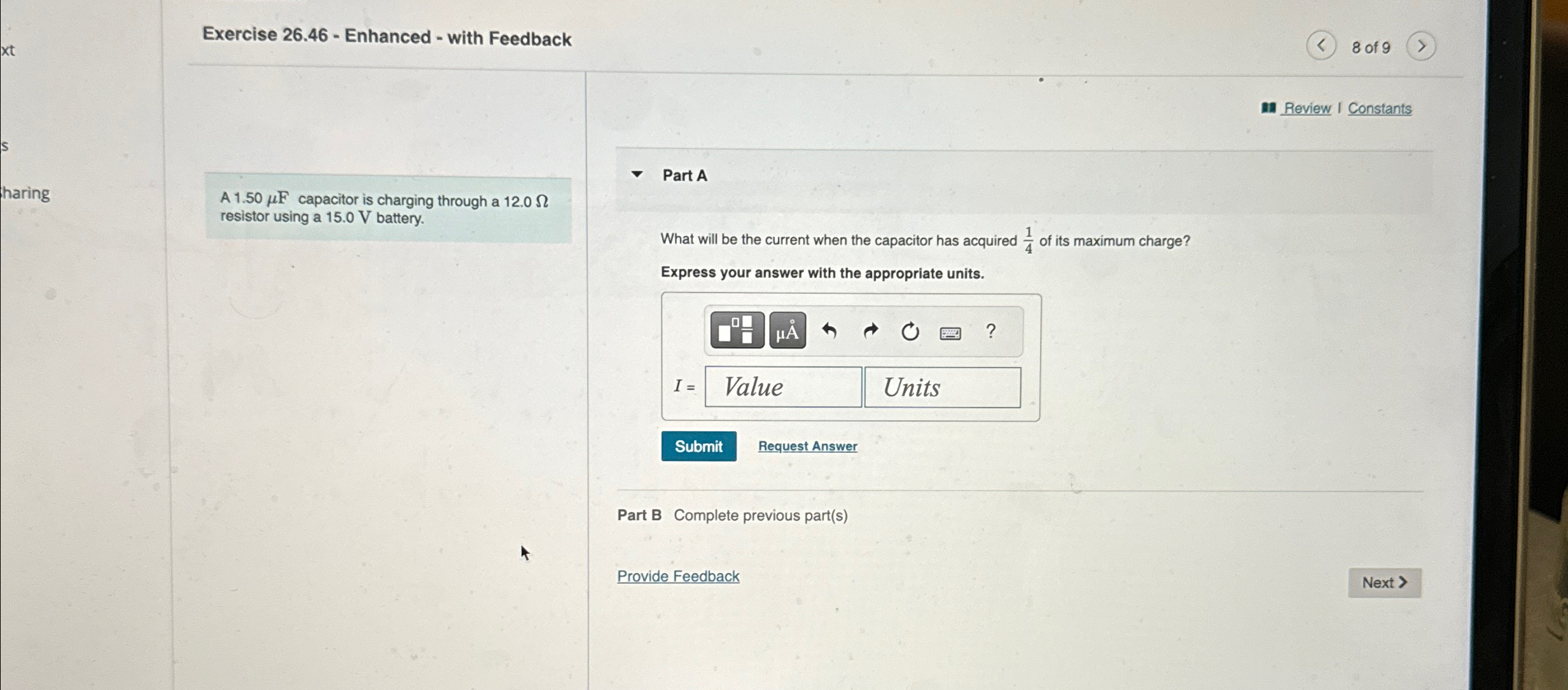 Solved Exercise 26.46 - ﻿Enhanced - ﻿with Feedback8 ﻿of | Chegg.com