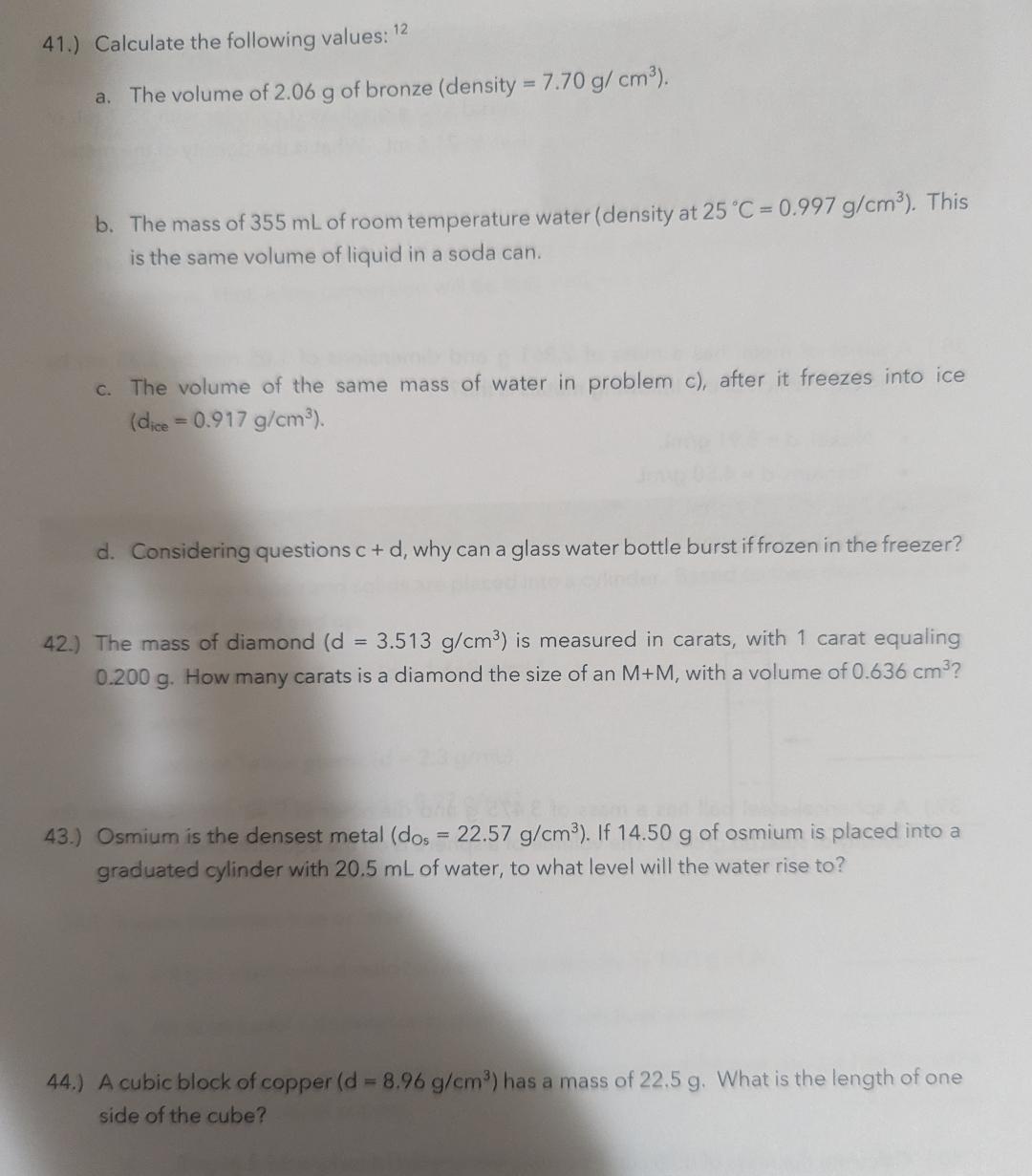 Solved 41.) ﻿Calculate the following values: ?12a. ﻿The | Chegg.com