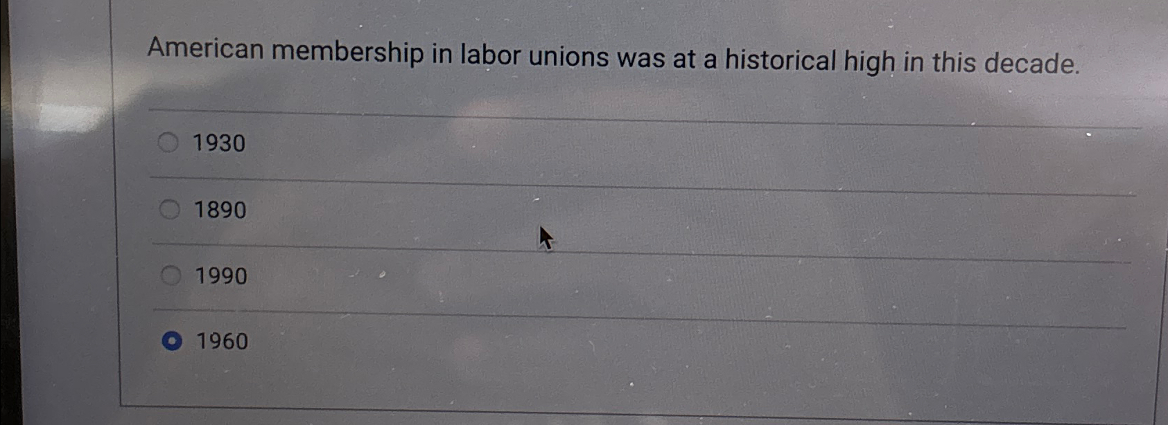 Solved American membership in labor unions was at a | Chegg.com