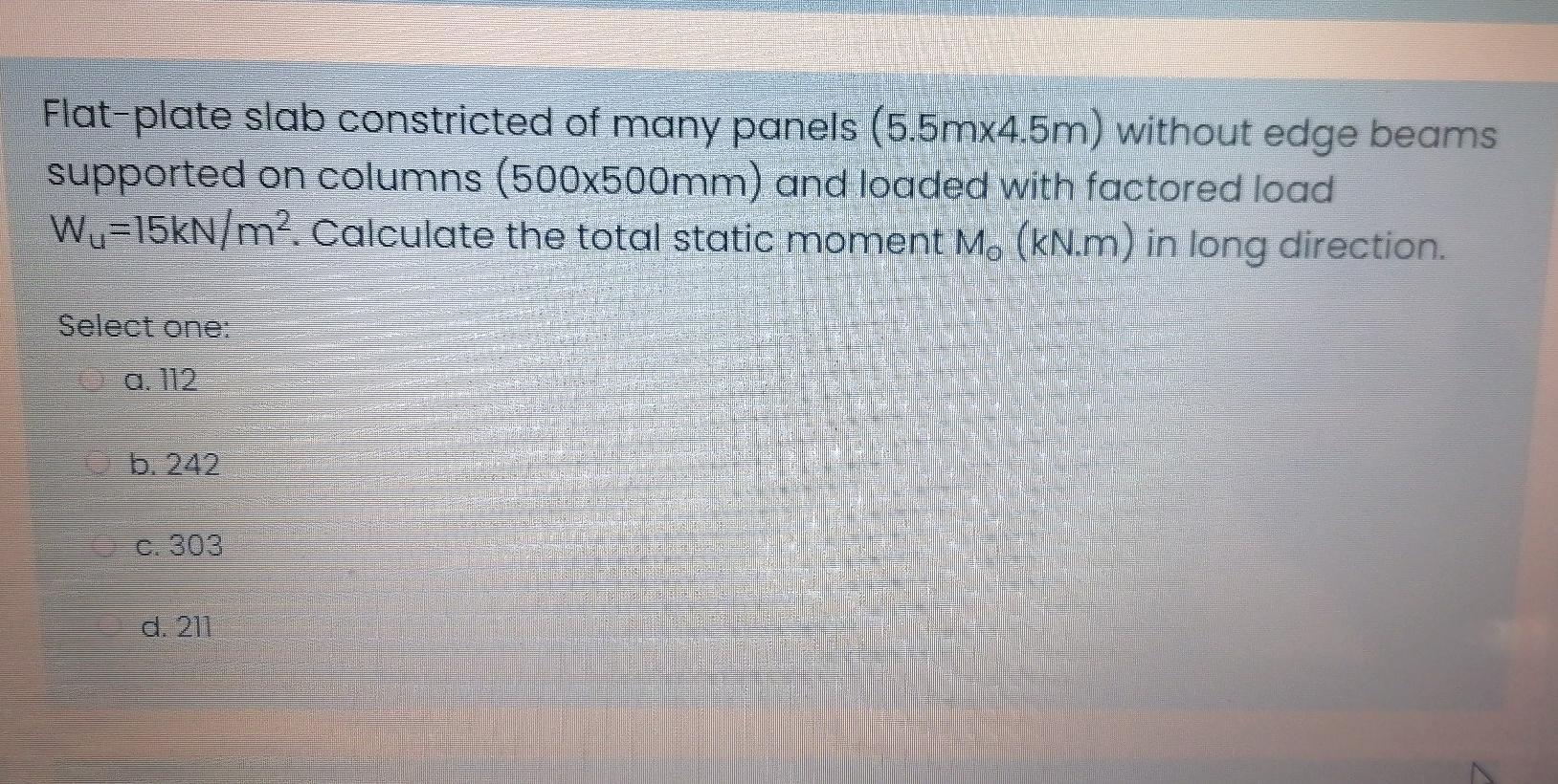 Solved Flat-plate slab constricted of many panels | Chegg.com