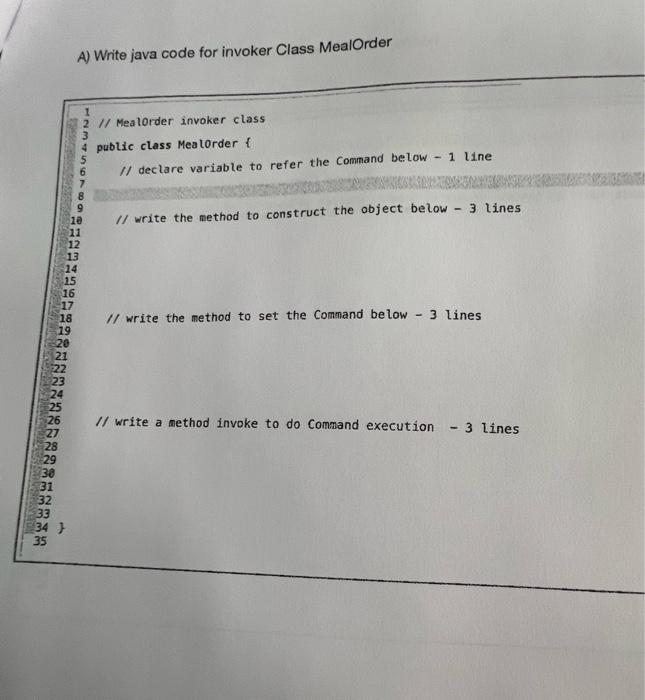 Solved 2 Command Pattern You are given following Command | Chegg.com