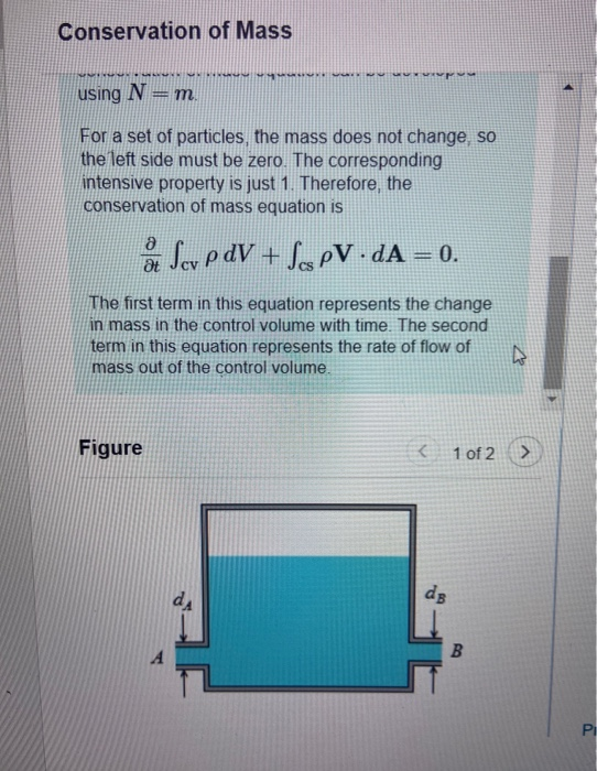Solved Conservation of Mass (ON), Dt syst To understand how | Chegg.com