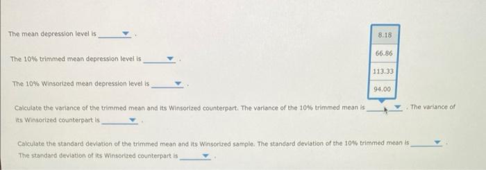 Solved 10. Winsorized variance and standard deviation The | Chegg.com